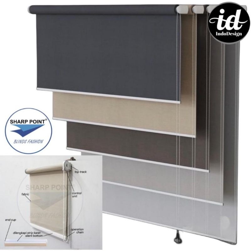 Jual ROLLER BLIND SHARP POINT/TIRAI ROLLER/TIRAI MININALIS | Shopee ...