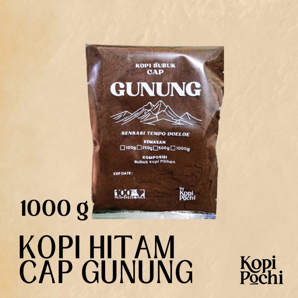 Jual Kopi hitam cap Gunung kemasan 1000 gram/ 1 kilogram | Shopee Indonesia
