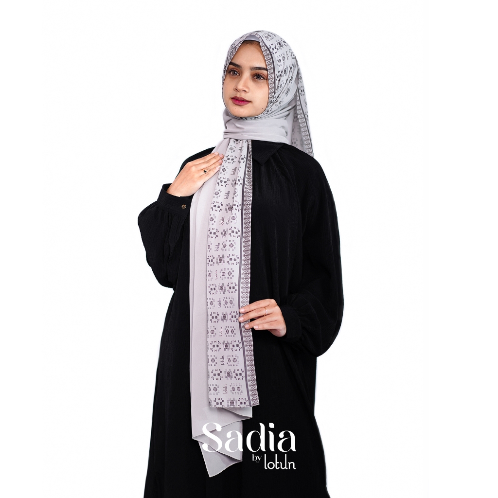 Jual Lotun Sadia Series - Hijab Pashmina Printing Motif Etnik Material Ceruty Premium 195x74cm ...