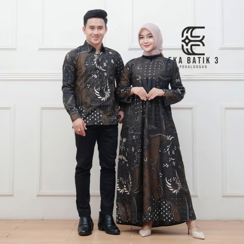 Jual Sepasang COUPLE baju batik model kekinian sarimbit gamis dan ...