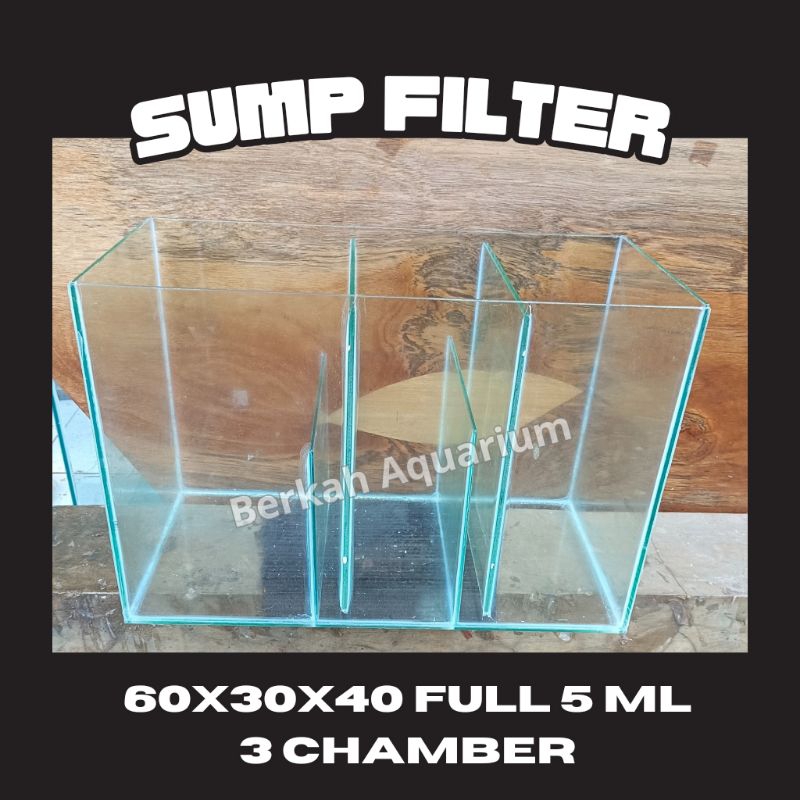 Jual Sump Filter Aquarium Kaca Ukuran 60x30x40 5 ml 3 Chamber | Shopee ...