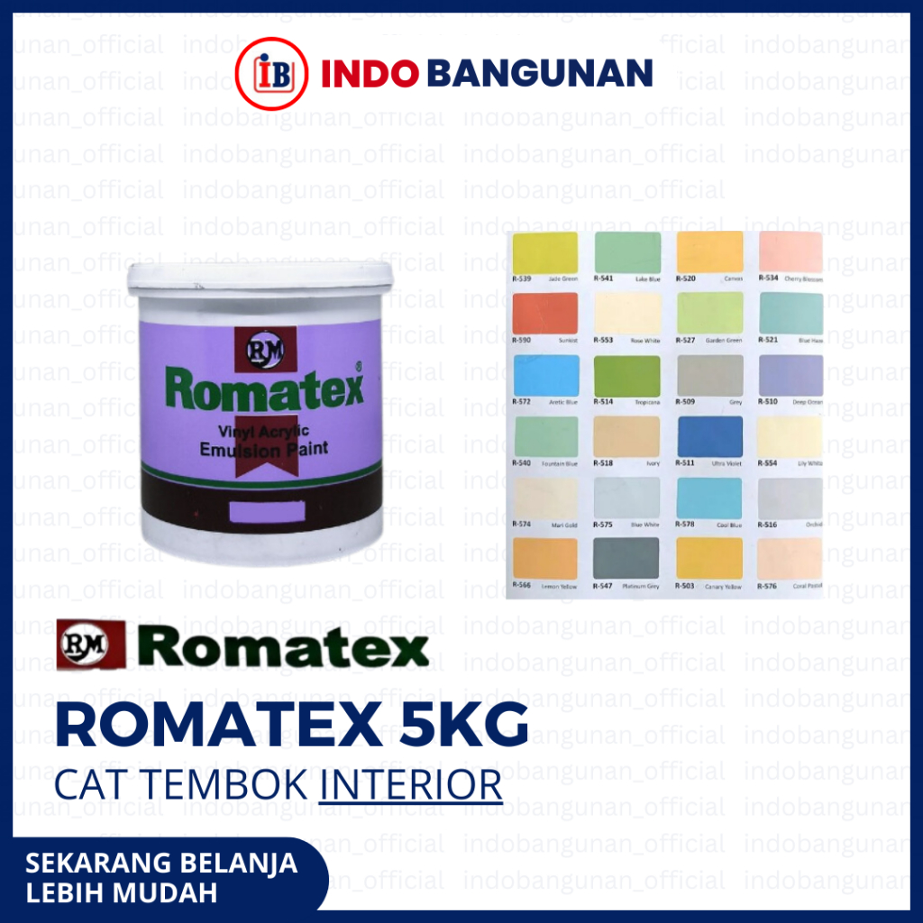 Jual ROMATEX CAT TEMBOK GALON 5 KG | Shopee Indonesia