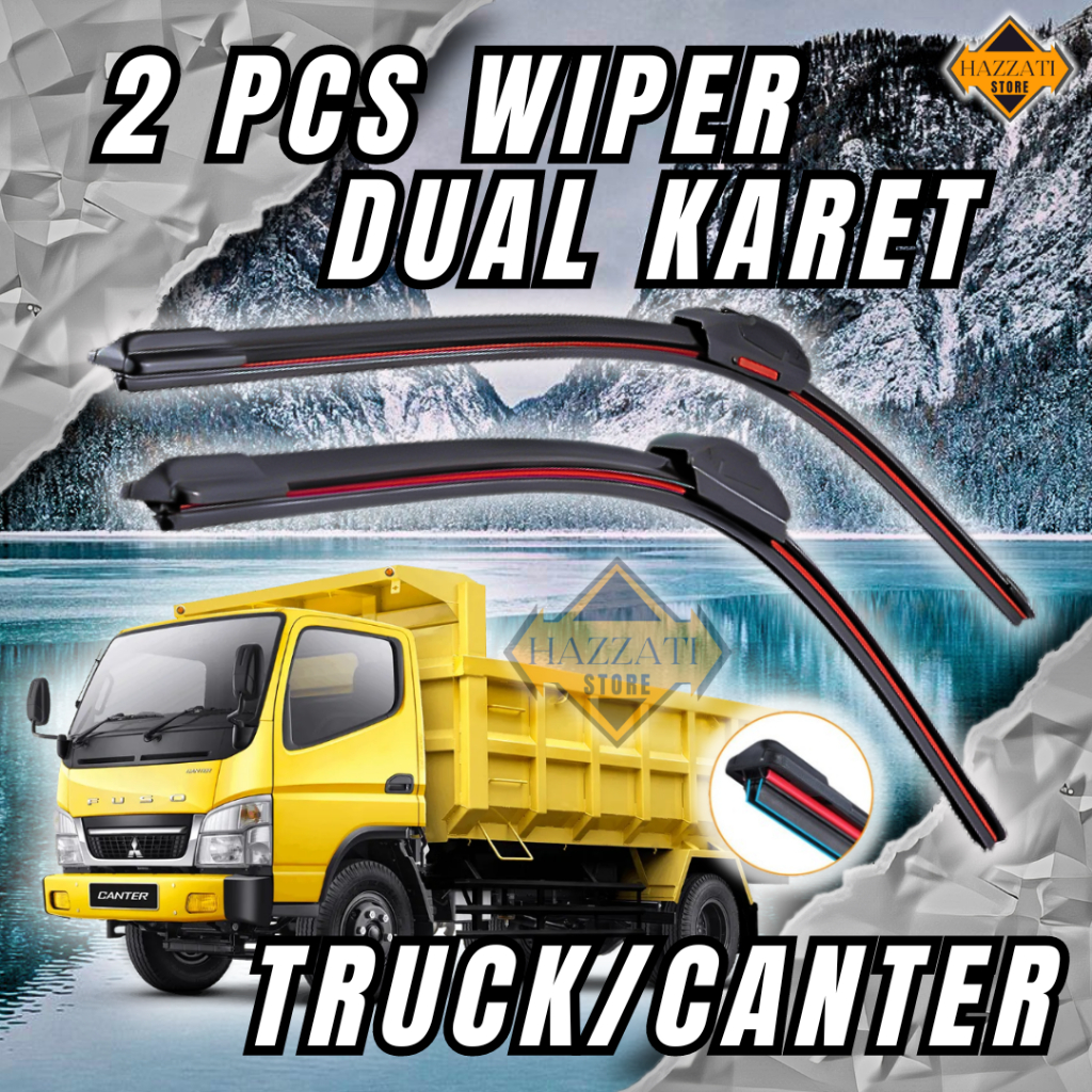 Jual Wiper Dual Karet Frameless Model Double Blade TRUCK / CANTER - Wifer Mobil Kaca Depan ...
