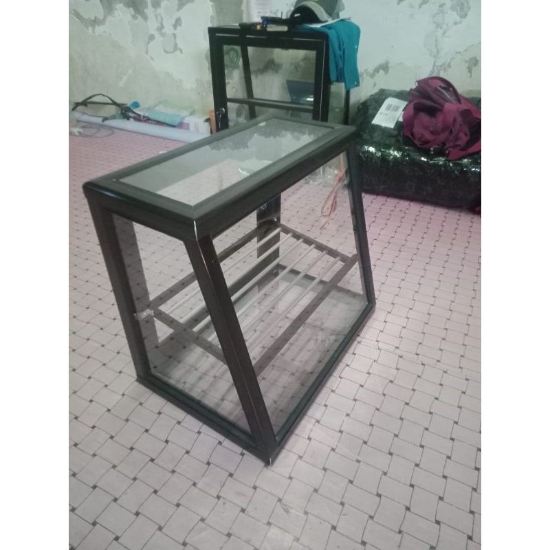 Jual ETALASE DISPLAY MAKANAN MIRING 1 RAK WARNA COKLAT TUA | Shopee ...