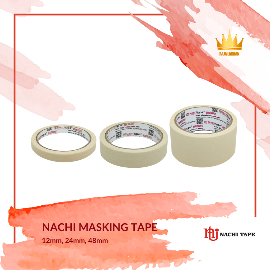 Jual Lakban Kertas Masking Tape Nachi 0.5 Inch 12mm, 1 inch 24mm, 2 ...