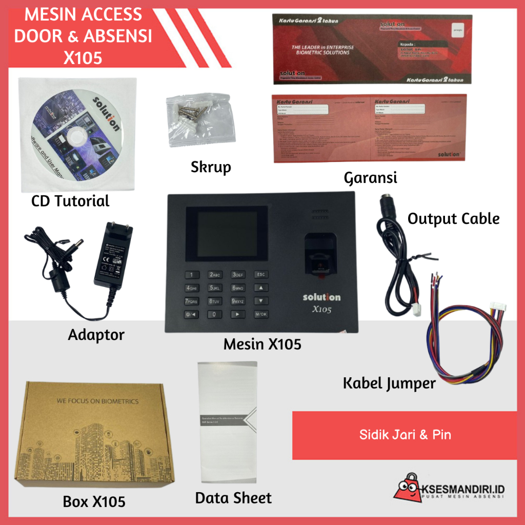 Jual Mesin Absensi FIngerprint Solution X105 | Shopee Indonesia