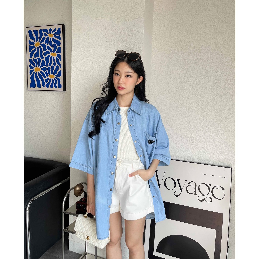 Jual MODELANO RAVEN DENIM SHIRTDRESS / ATASAN WANITA | Shopee Indonesia