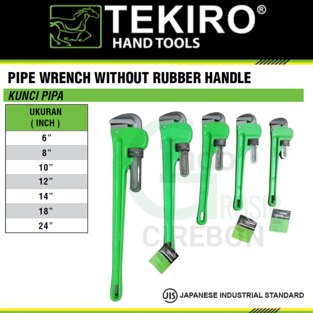 Jual TEKIRO Kunci Pipa 6" 8" 10" 12" 14" 18" 24" Pipe Wrench Without ...