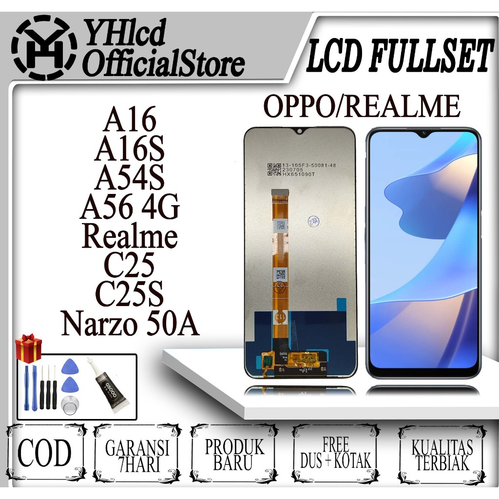 Jual LCD TOUCHSCREEN OPPO A16 / A16S / A54S / A56 4G / REALME C25 / C25S / NARZO 50A KUALITAS ...