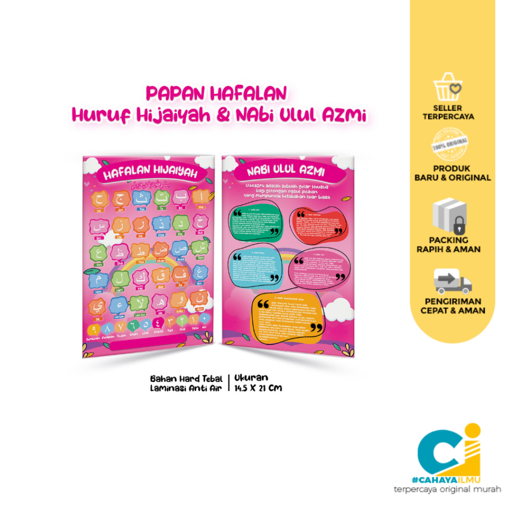Jual Table Papan Hapalan Custom + Nama Huruf Hijaiyah & Ulul Azmi Bahan Hard Tebal Laminasi Anti ...