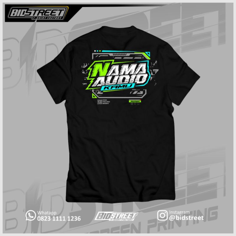 Jual kaos custom nama audio, kaos bisa ganti nama sound dan warna, kaos ...