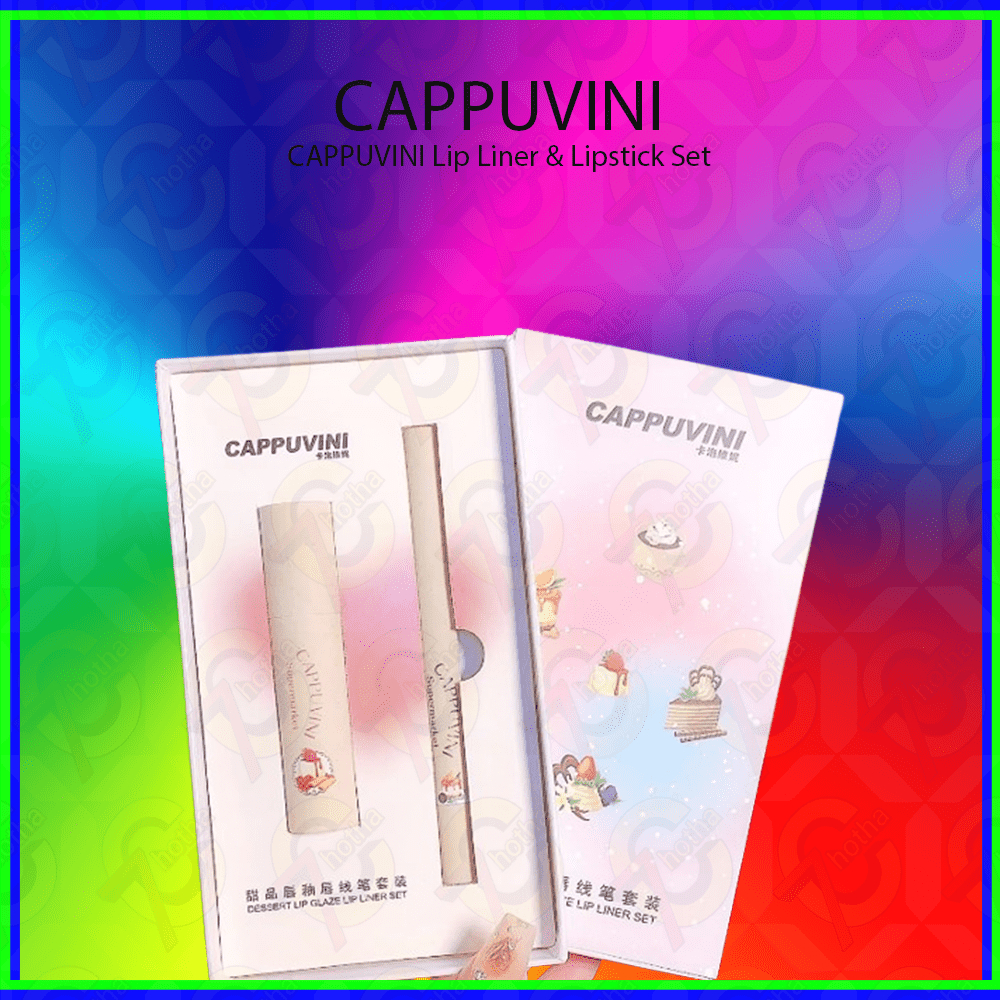 Jual CAPPUVINI Lip Liner & Lipstick Set Pencil Matte Lipstick Nude ...