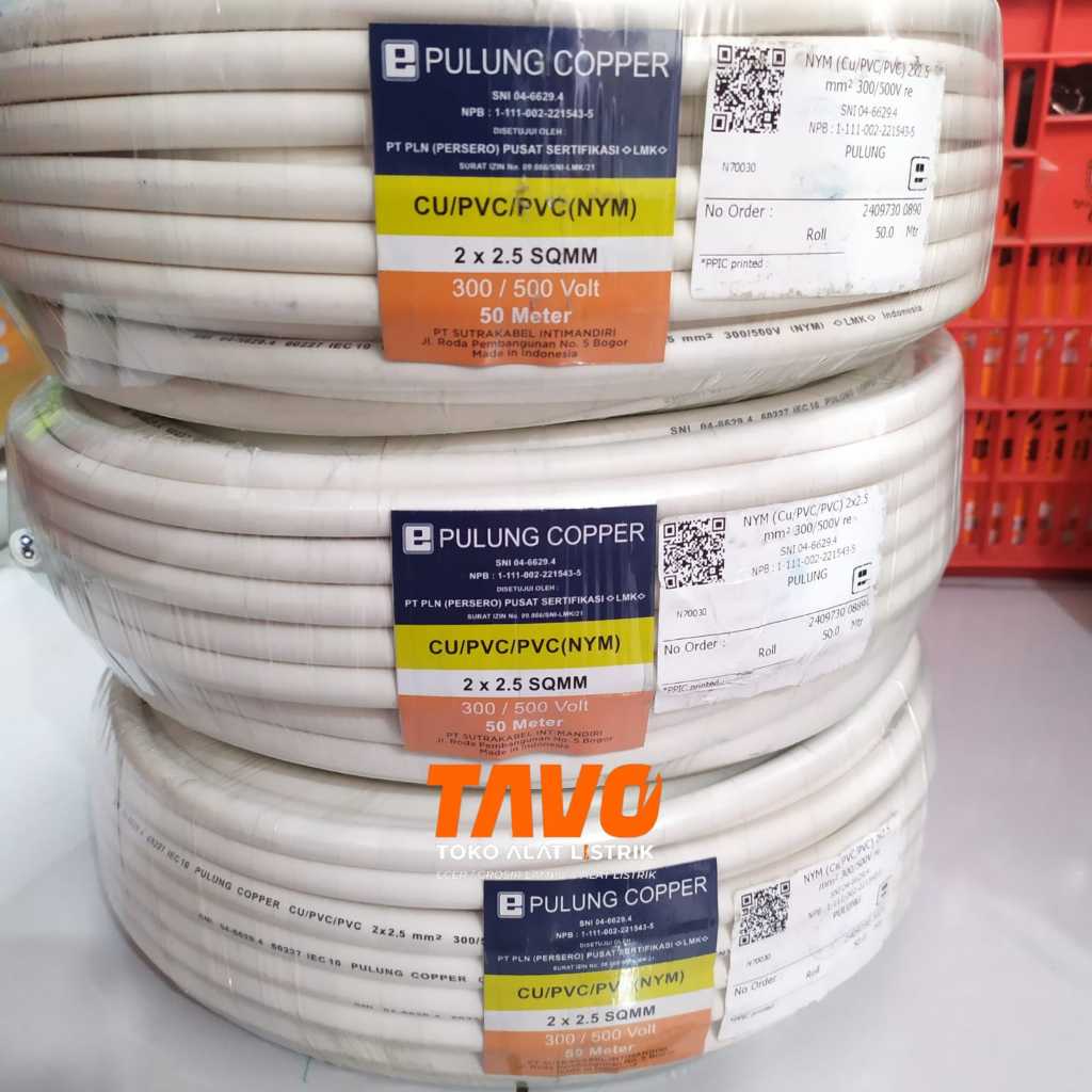 Jual KABEL LISTRIK NYM 2x2,5MM 50 meter - PULUNG COOPER | Shopee Indonesia