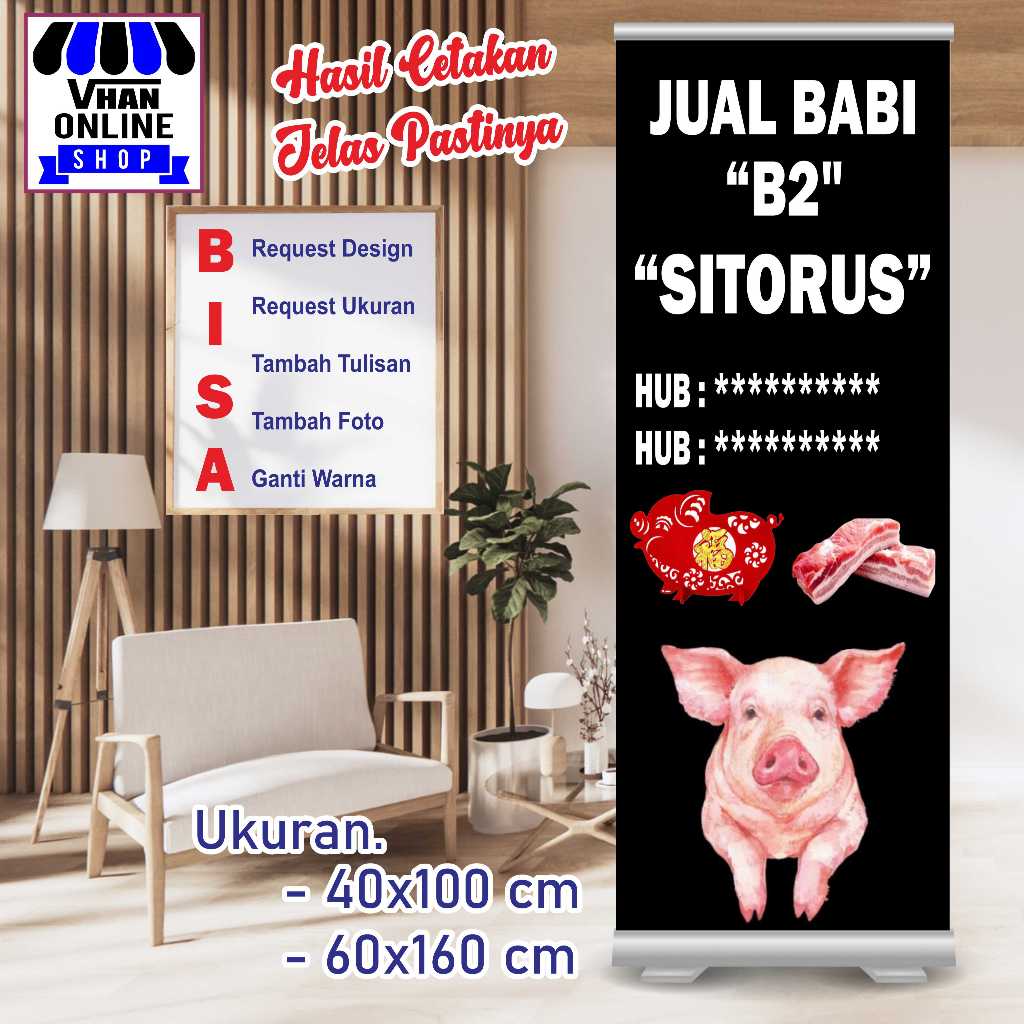 Jual Spanduk Banner Custom Warung Jualan Babi Atau Babi Guling | Shopee ...