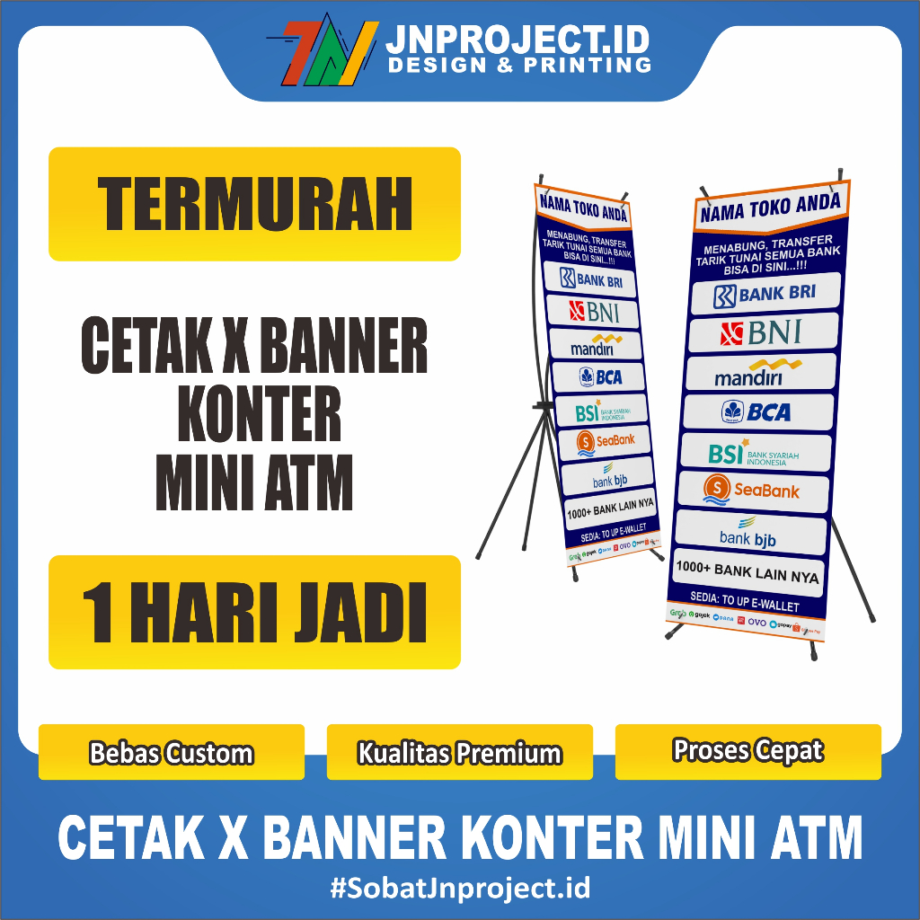 Jual SPANDUK BANNER KONTER MINI ATM / 60CM X 160CM Termurah 002 ...