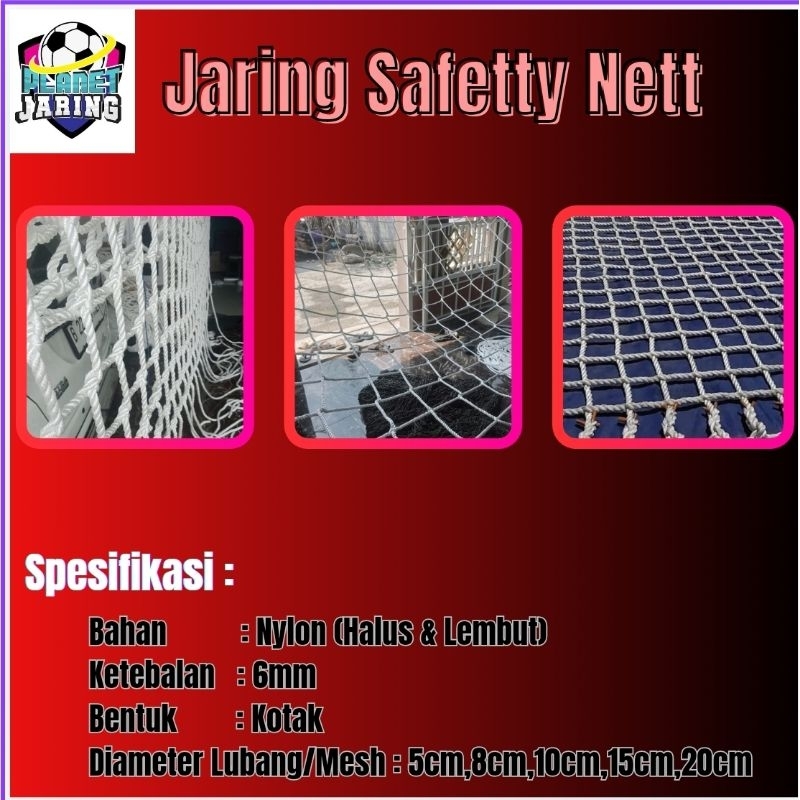 Jual Jaring sefetty Nett Nylon 6mm Bentuk KOTAK?JARING PANJAT/CLIMBING ...