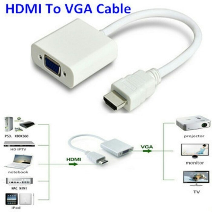 Jual Konverter HDMI To VGA / Kabel HDMI Ke VGA / VGA HDMI Converter Adapter | Shopee Indonesia