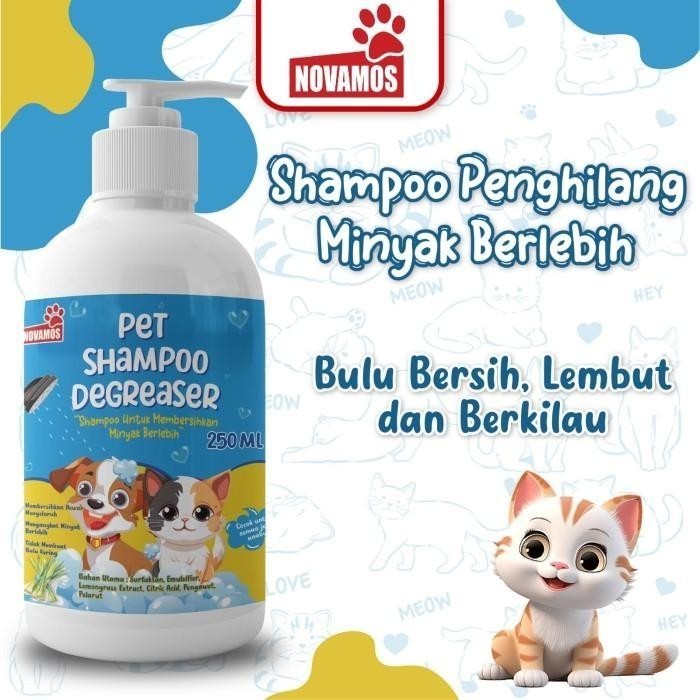 Jual NOVAMOS Shampoo Degreaser Membersihkan Minyak Berlebih Kucing dan Anjing 250 ML | Shopee ...