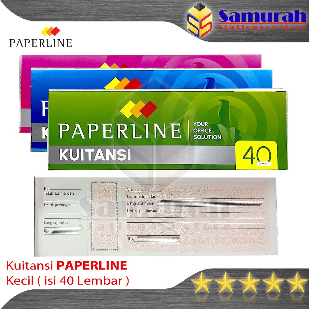 Jual Buku Kuitansi Paperline Ukuran Kecil isi 40 Lembar / Bukti Kwitansi KT 40 M / Bukti ...