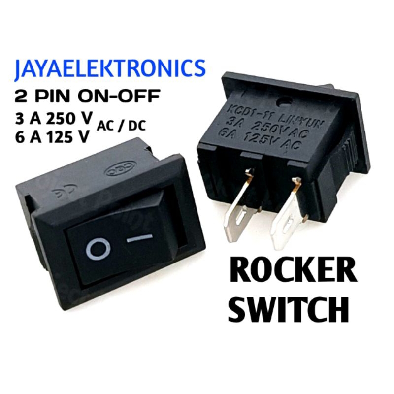 Jual ROCKER SWITCH · SAKLAR TOMBOL ON OFF WARNA HITAM · SAKLAR 2 PIN 15 ...