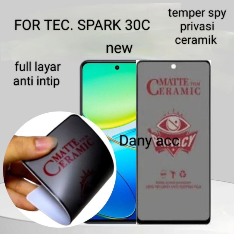 Jual TEMPER GLASS SPY PRIVASI TECNO SPARK 30C. ANTI GORES SPY CERAMIK TPU FILM ANTI INTIP ANTI ...