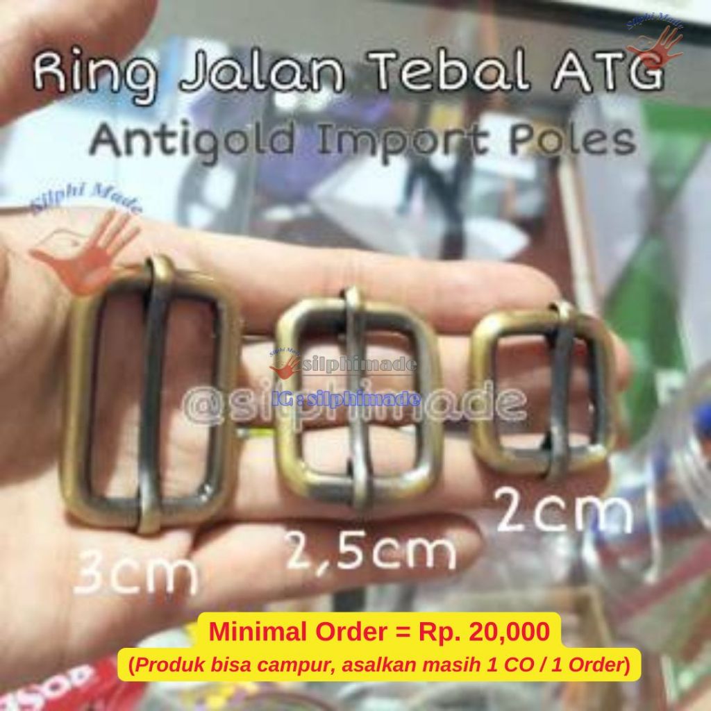 Jual [1pcs] Ring Jalan Tebal ATG Antigold Import Poles / Bahan Tas ...