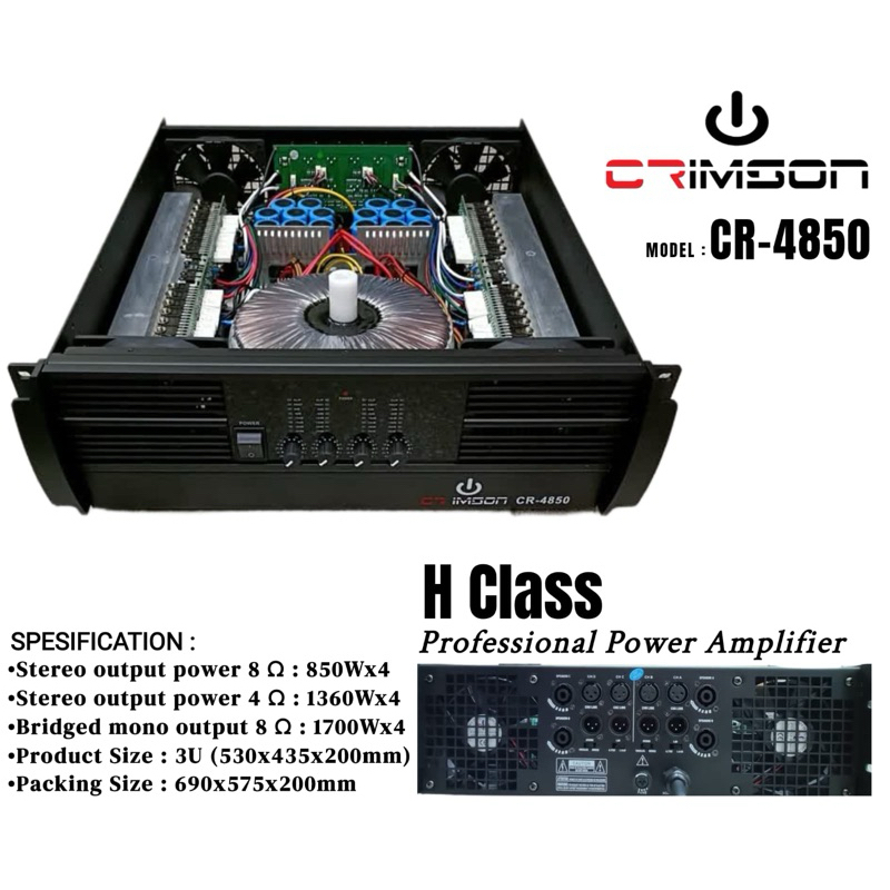 Jual power amplifier H Class Crimson CR-4850/CR4850/CR 4850 | Shopee Indonesia