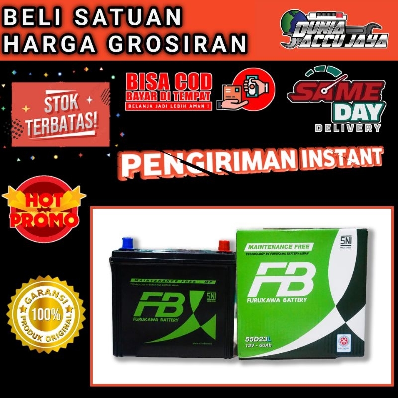 Jual Aki mobil (BERGARANSI ) 55d23L 12v 60ah FURUKAWA BATTERY MF / kering original Indomobil ...