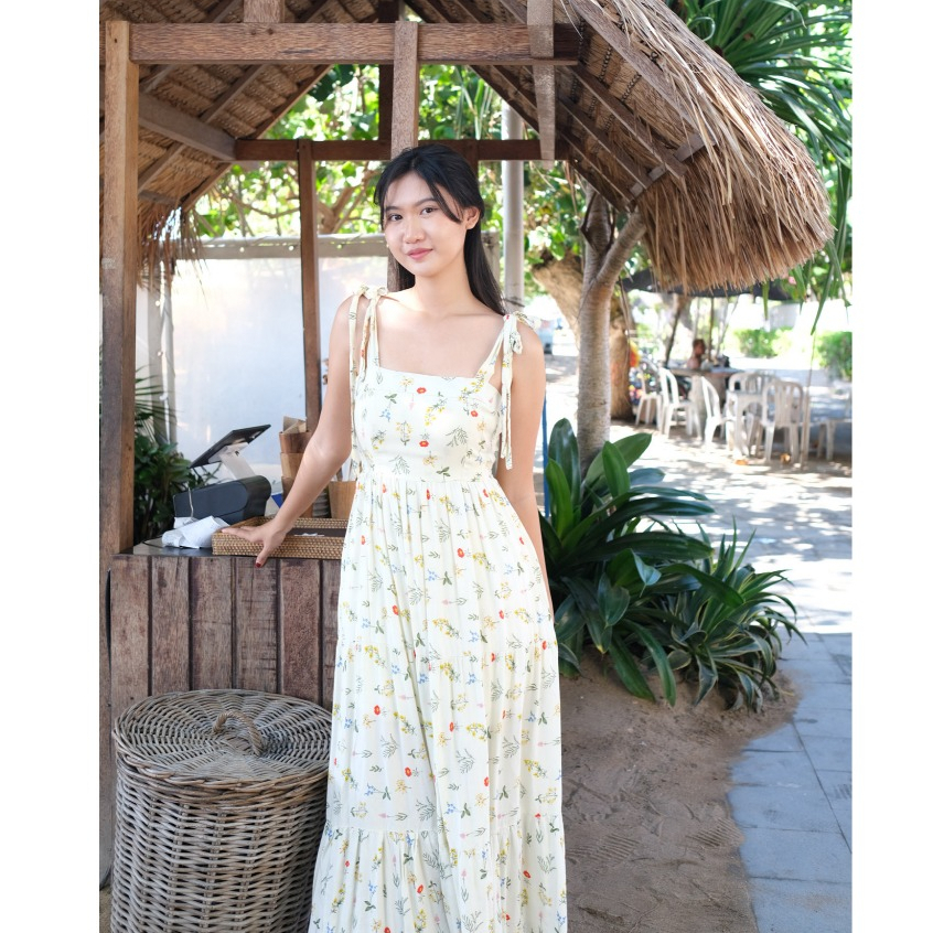 Jual MARINA DRESS | Summer Dress Wanita Woman Long Dress Panjang Bunga ...
