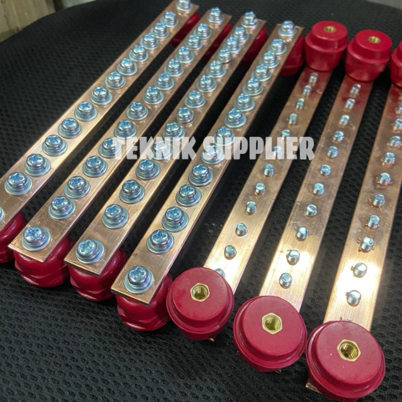 Jual busbar tembaga 3mmx 25mm x 260mm + mur baut komplit / busbar ...