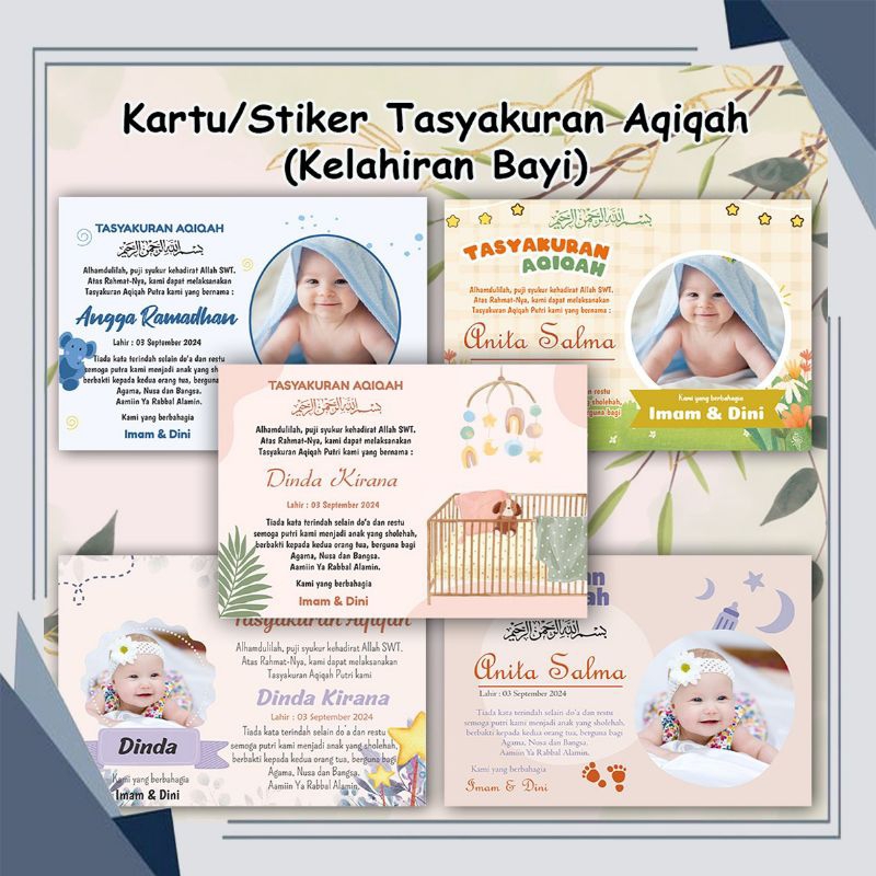 Jual Sticker Tasyakuran Aqiqah / Undangan Aqiqah / Stiker label ...