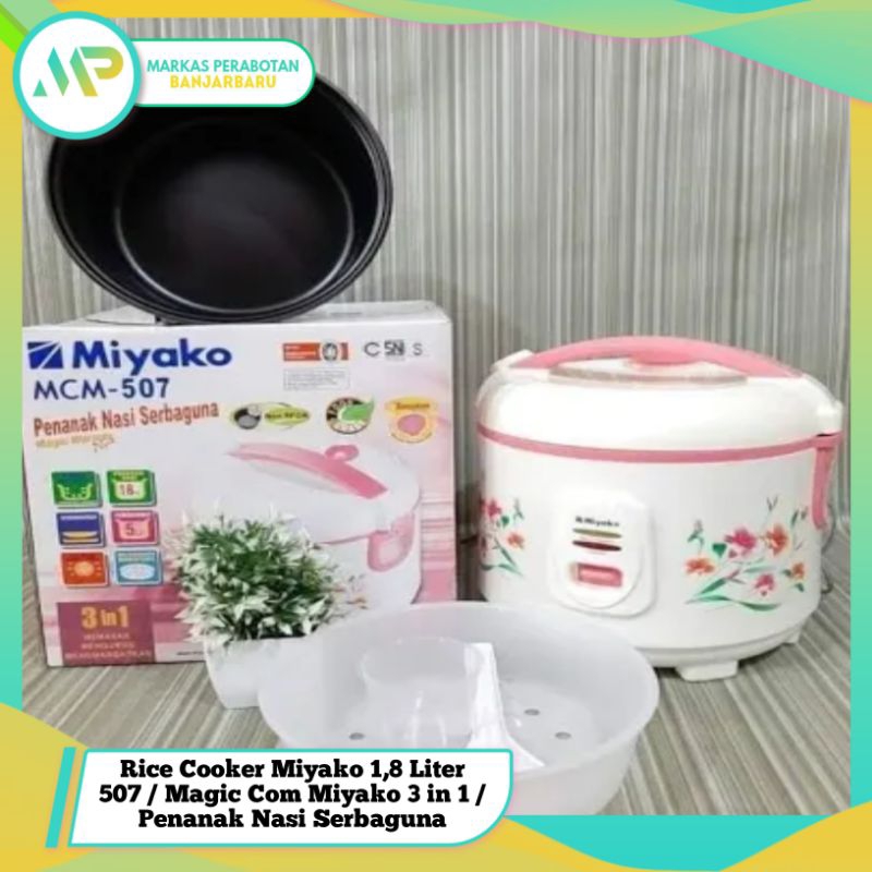 Jual Rice Cooker Miyako 1,8 Liter MCM 507 / Magic Com Miyako 3 in 1 ...