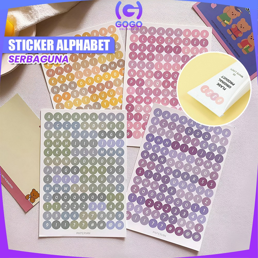 Jual GOGO-C1121 Stiker Alphabet Huruf Angka Deco Aesthetic Dekorasi ...