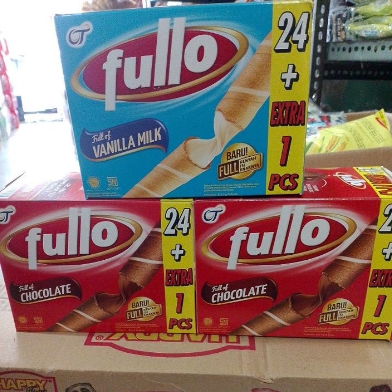 Jual Fullo Crispy Wafer Roll chocolate & Vanilla Milk | Shopee Indonesia