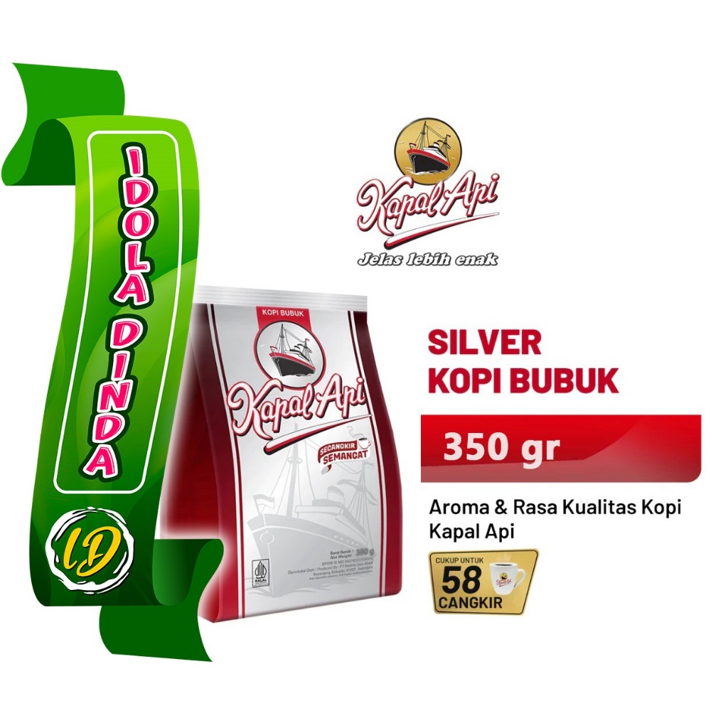Jual KAPAL API KOPI BUBUK SILVER 350 gr | Shopee Indonesia