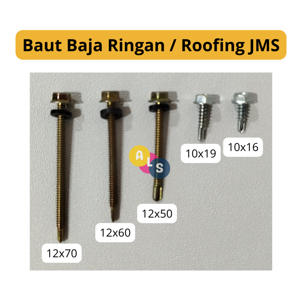 Jual Baut Baja Ringan JMS/Baut Roofing/SDS/Baut Ruping/Per PCS | Shopee ...