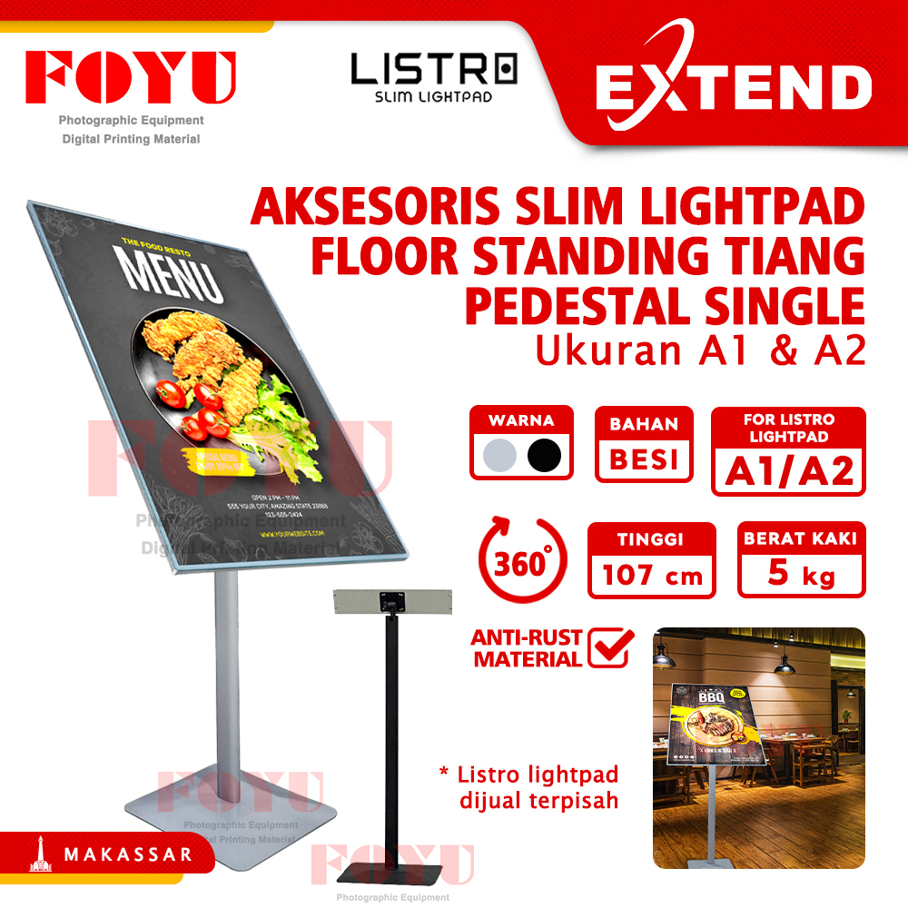 Jual Aksesoris Listro Slim Lightpad Stand Tiang Poster Standing Floor ...