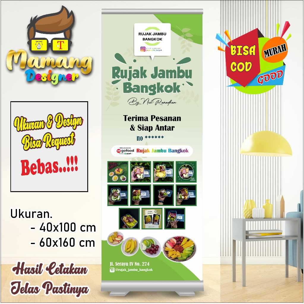 Jual Banner Spanduk Custom Jajanan Rujak Jambu Kristal atau Bangkok bb ...
