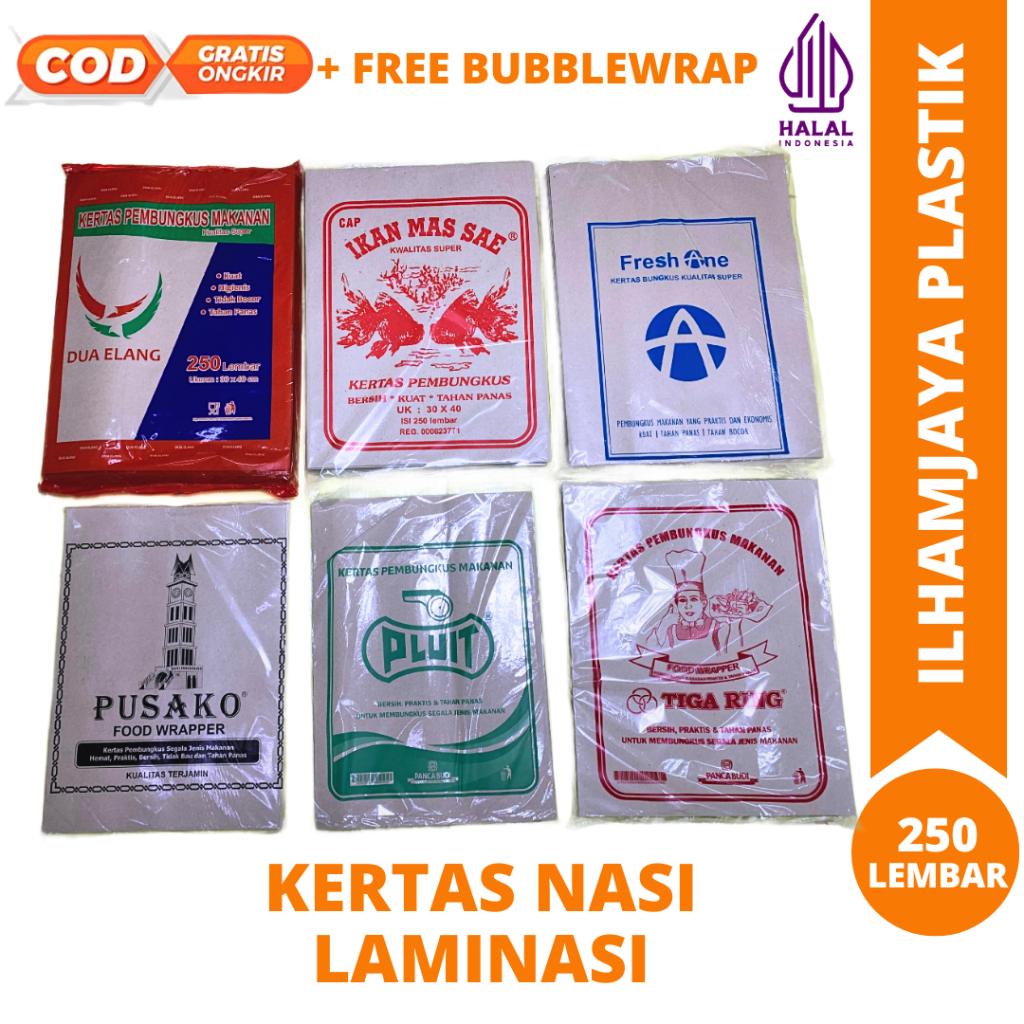 Jual Kertas Bungkus Nasi Coklat ,Pembungkus Makanan, Kertas Minyak ...