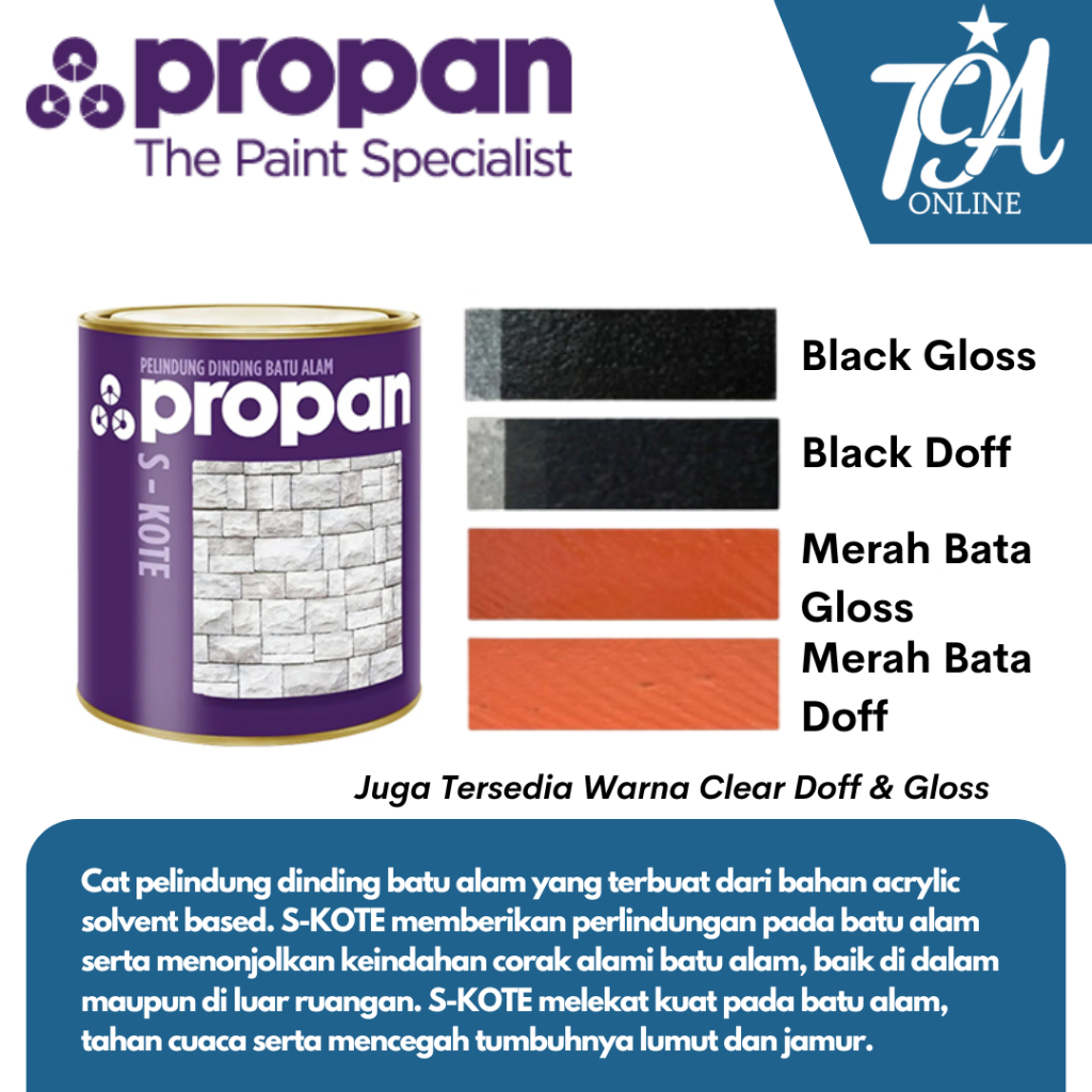 Jual PROPAN S Kote Cat Pelapis Batu Alam 0,9 Liter | Shopee Indonesia
