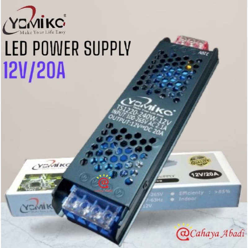 Jual Adaptor / Trafo Travo Strip LED 12V 240W / Power Supply Slim 12V ...