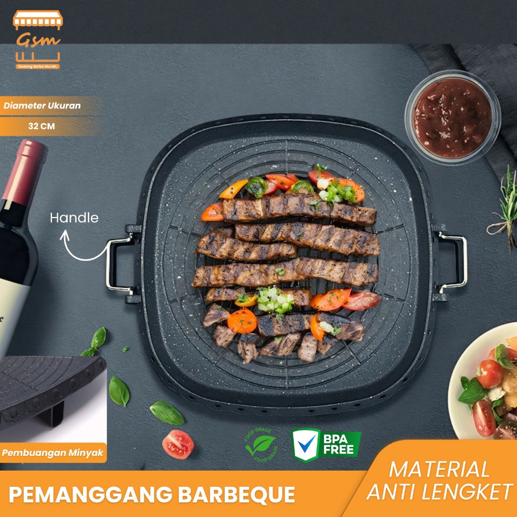 Jual GSM Grill Pan Bulgogi Alat Pemanggang BBQ Ukuran Besar Anti ...