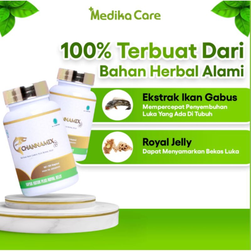 Jual Obat Pengering Luka Chanamix isi 60 kapsul ikan Gabus Tinggi ...