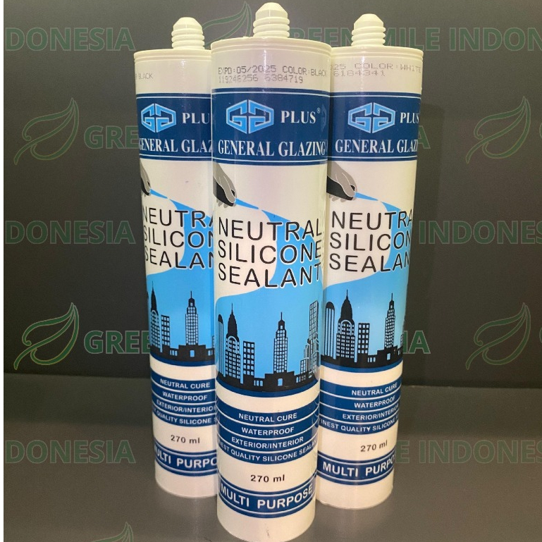 Jual GG Plus Neutral Sealant Silicone Netral Lem Kaca Hitam Seal Putih ...