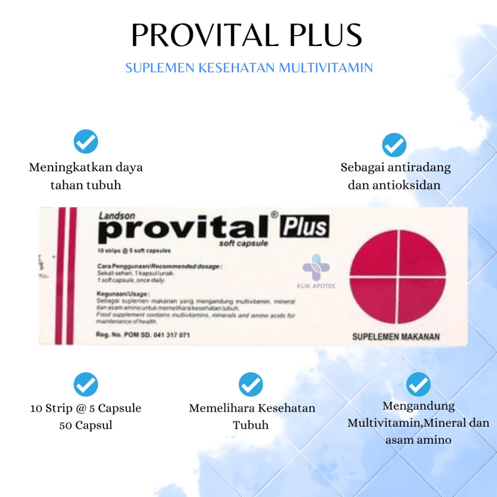 Jual Provital plus 50 kapsul - sebagai antioksidan untuk membantu ...