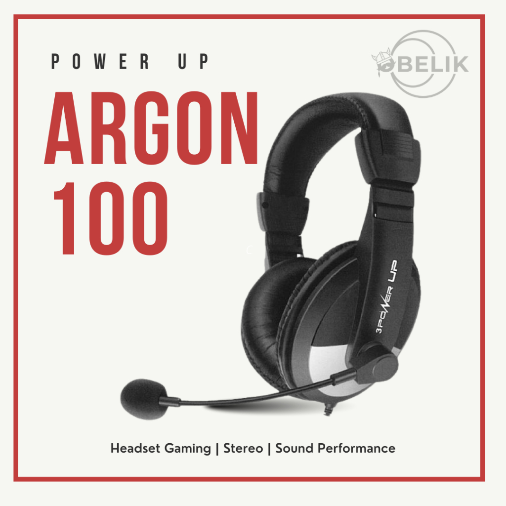 Jual HEADSET GAMING ARGON 100 POWER UP MICROPHONE Untuk Komputer Laptop ...