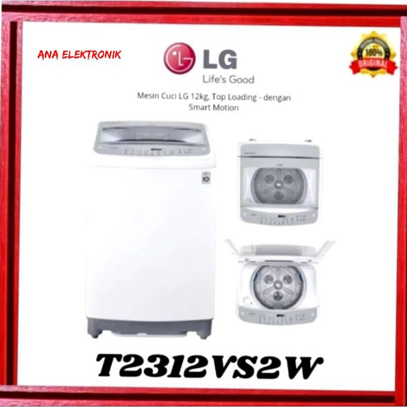 Jual MESIN CUCI LG 12 KG T2312VS2W SMART MOTION INVERTER TOP LOADING ...