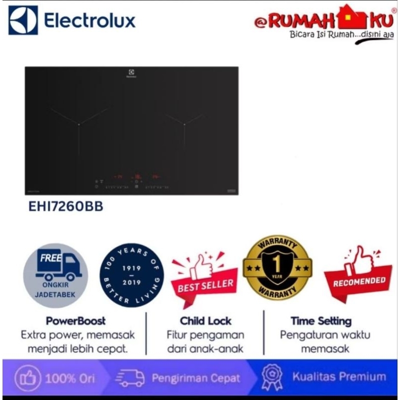 Jual ELECTROLUX BUILT-IN INDUCTION HOB EHI 7260 BB / EHI7260BB KOMPOR ...