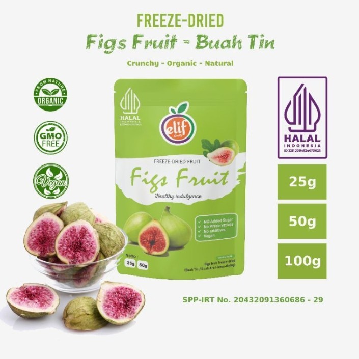 Jual Dried Fruit Freeze Figs Fruit Buah Tin Kering Buah Ara Iris Beku Kering - Freeze Dryer, 25 ...