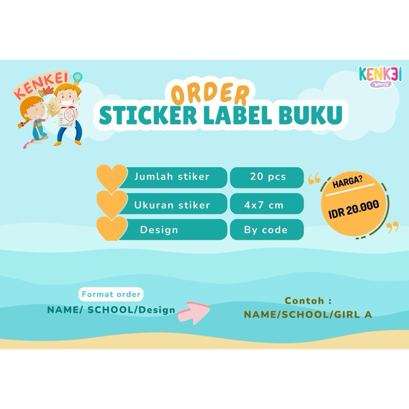 Jual Isi 20 pcs Stiker label buku sekolah custom | Shopee Indonesia